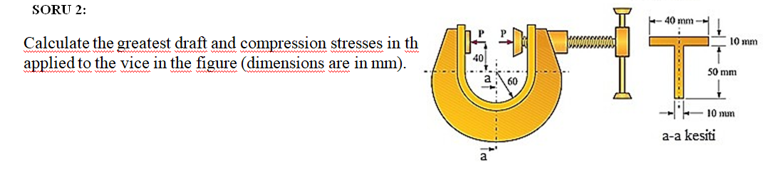 Solved P = 8000 N force in the vice in the figure occurring | Chegg.com