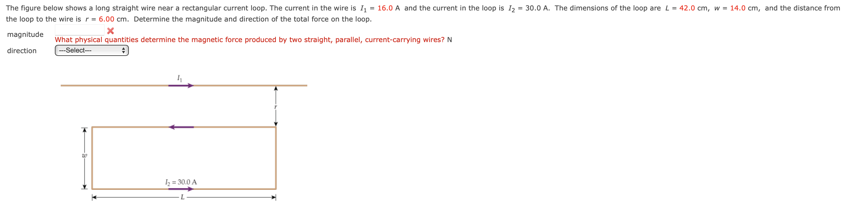 Solved the loop to the wire is r=6.00cm. ﻿Determine the | Chegg.com