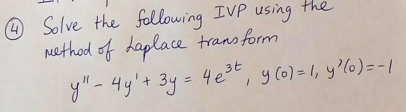Solved 4 4 Solve the following IVP using the method of | Chegg.com