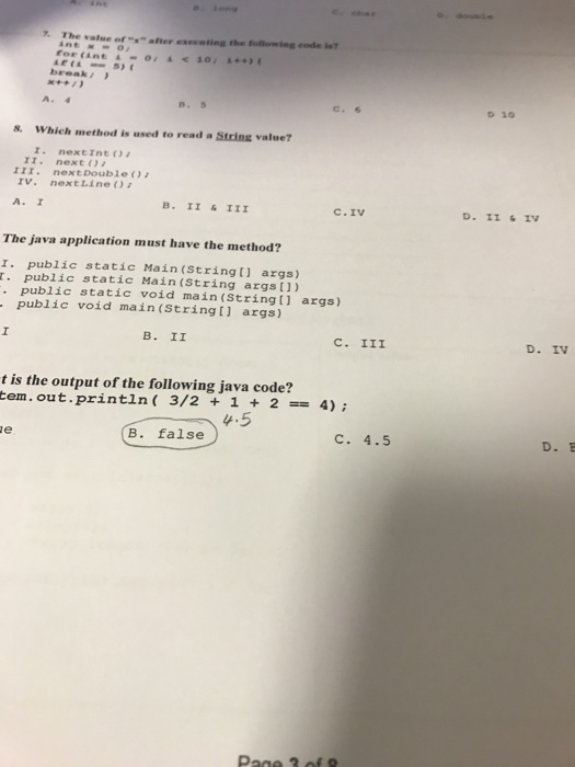 Solved The value of "x" after executing the following code | Chegg.com