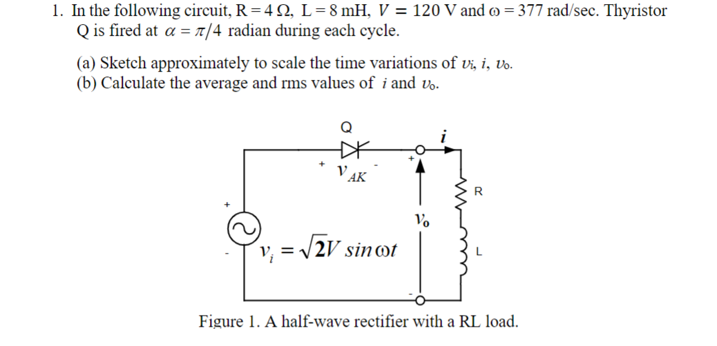 Solved do thisIn the following circuit, R=4Ω,L=8mH,V=120V | Chegg.com