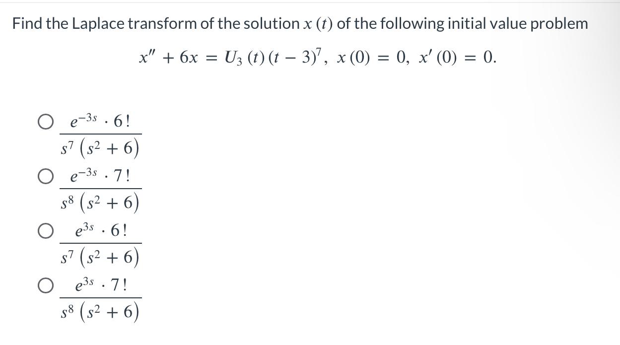 Solved Find the Laplace transform of the solution x(t) of | Chegg.com