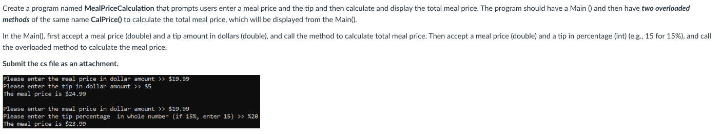 Solved Please help me write in C#! | Chegg.com