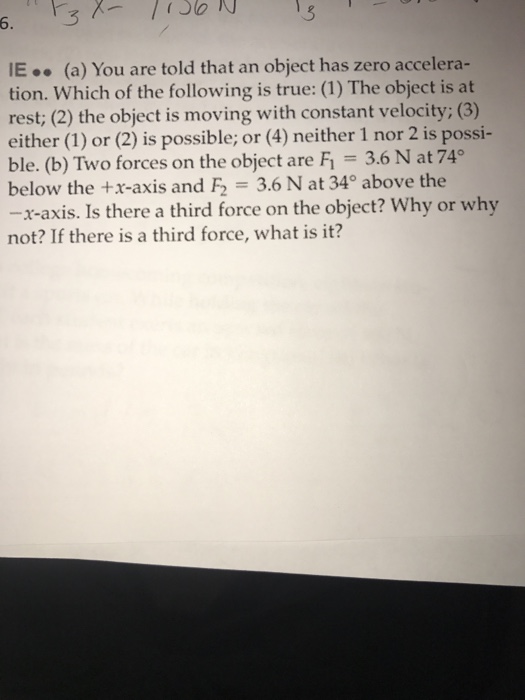 Solved (a) you are told that an object has zero | Chegg.com