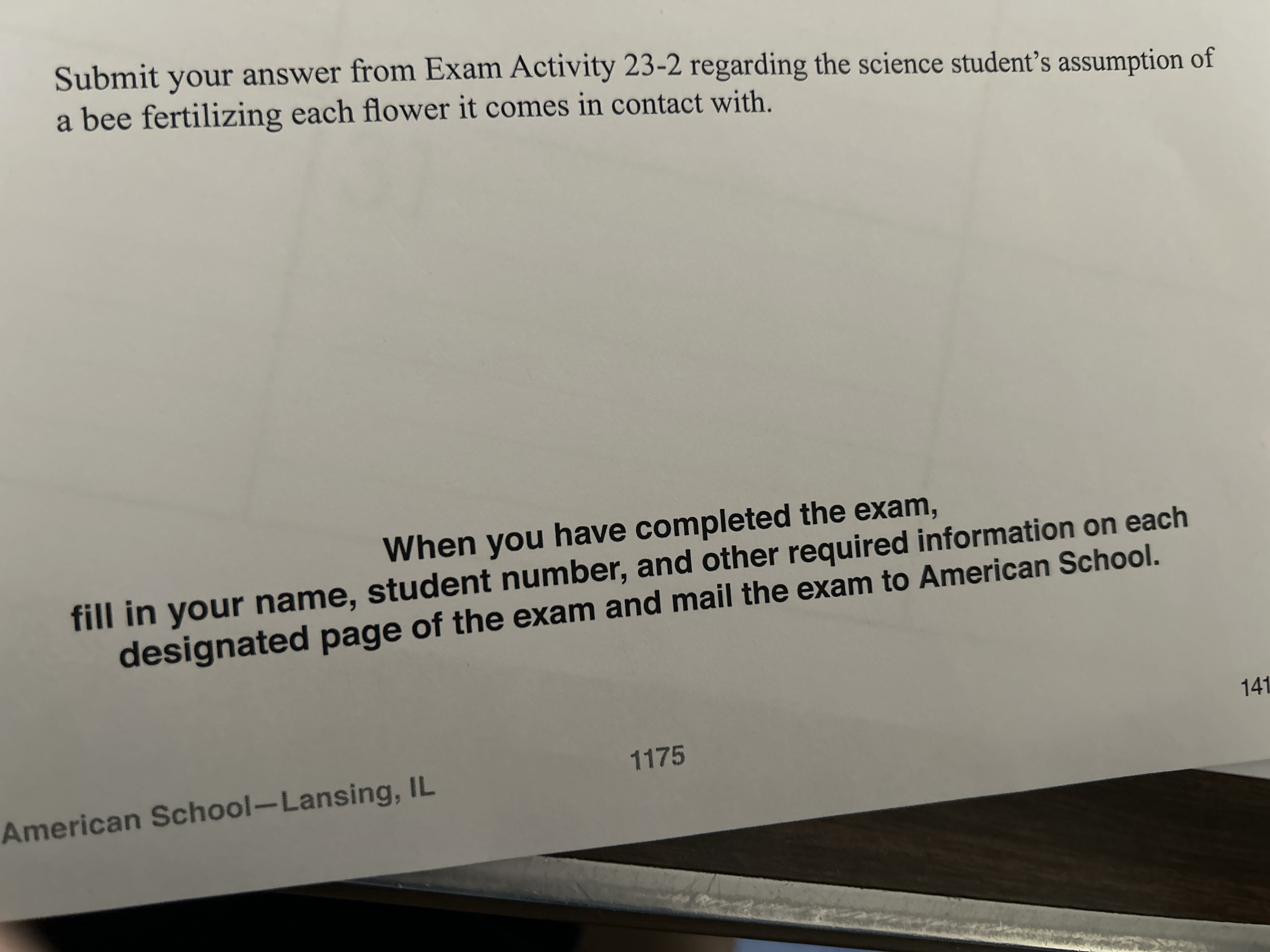 Solved Submit your answer from Exam Activity 23-2 ﻿regarding | Chegg.com