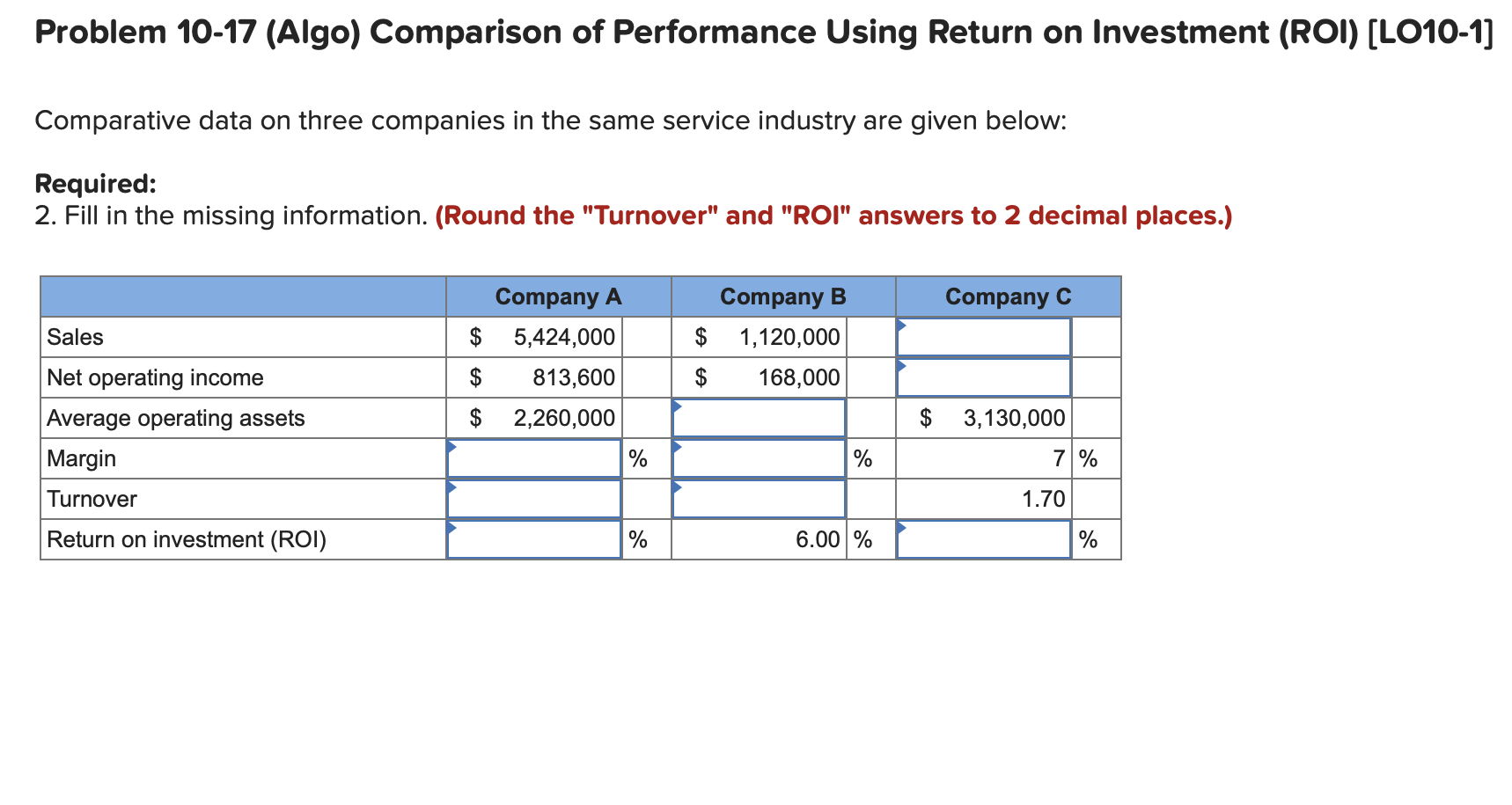 Solved Problem 10-17 (Algo) Comparison of Performance Using | Chegg.com