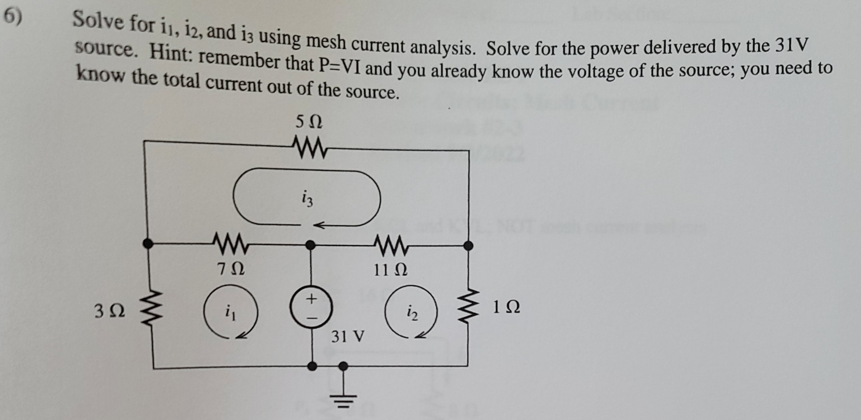 Solved Solve for i1 using mesh current analysis. Hint: we | Chegg.com Solved Solve for i1 using mesh current analysis. Hint: we | Chegg.com