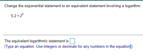 Solved Change the exponential statement to an equivalent | Chegg.com