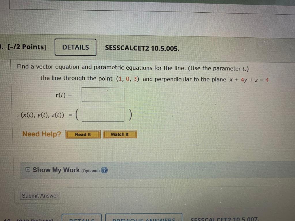 Solved 2. [-12 Points] DETAILS SESSCALCET2 10.5.005. Find a | Chegg.com