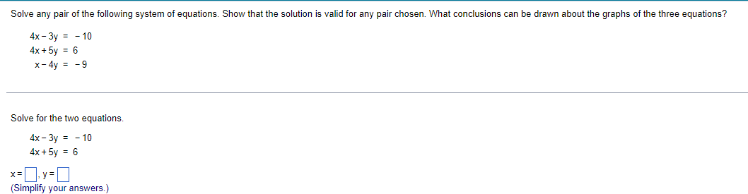 Solved Solve any pair of the following system of | Chegg.com