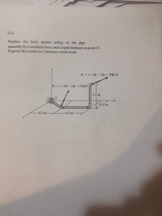 Solved Replace the force system acting on the pipe assembly | Chegg.com