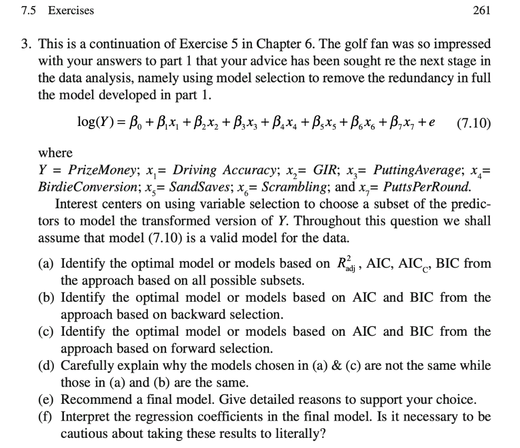 This is a continuation of Exercise 5 in Chapter 6 . | Chegg.com