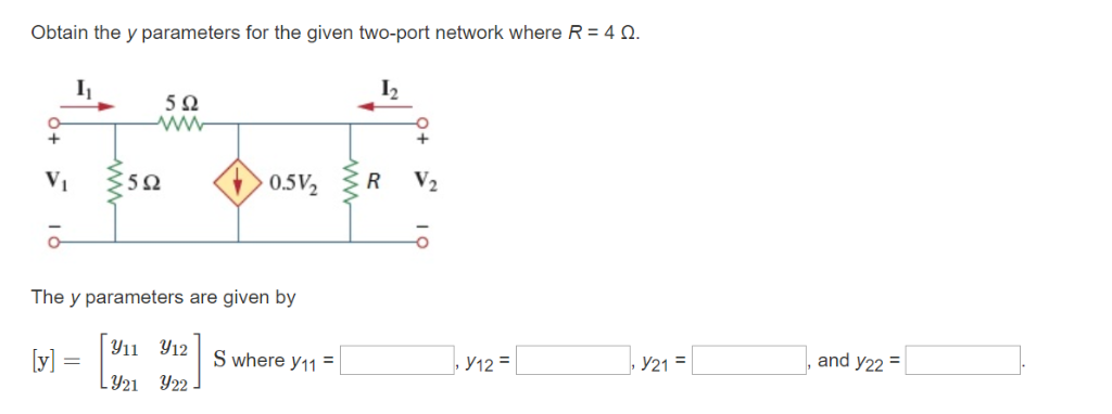 Solved Obtain the y parameters for the given two-port | Chegg.com
