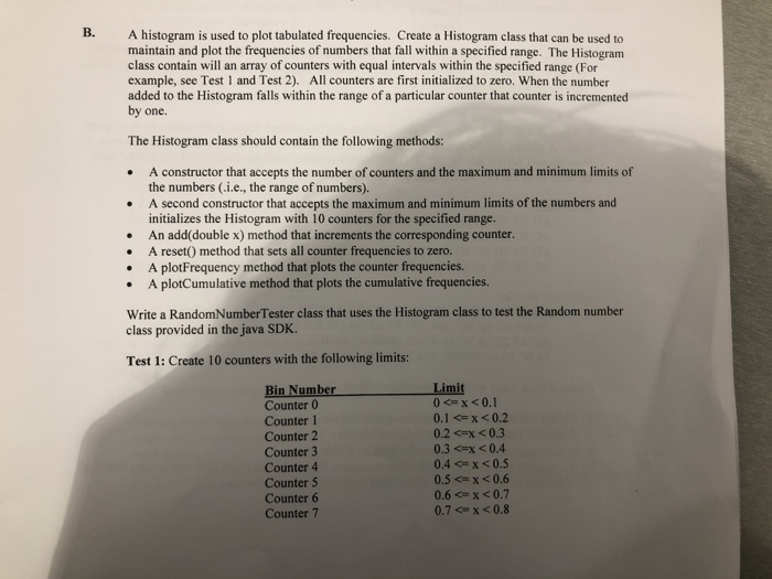 Solved B. A histogram is used to plot tabulated frequencies. | Chegg.com