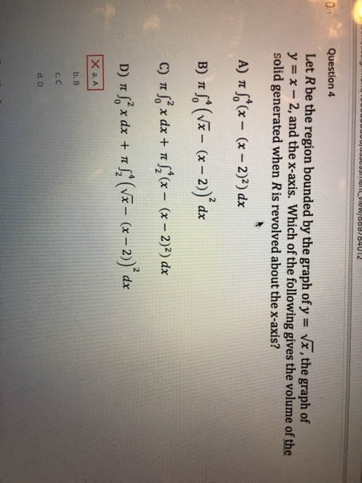 Solved Question 4 Let Rbe the region bounded by the graph of | Chegg.com