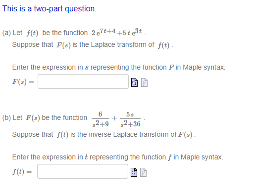 Solved This is a two-part question. (a) Let f(t) be the | Chegg.com