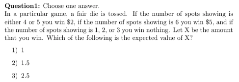 Solved Question1: Choose one answer. In a particular game, a | Chegg.com