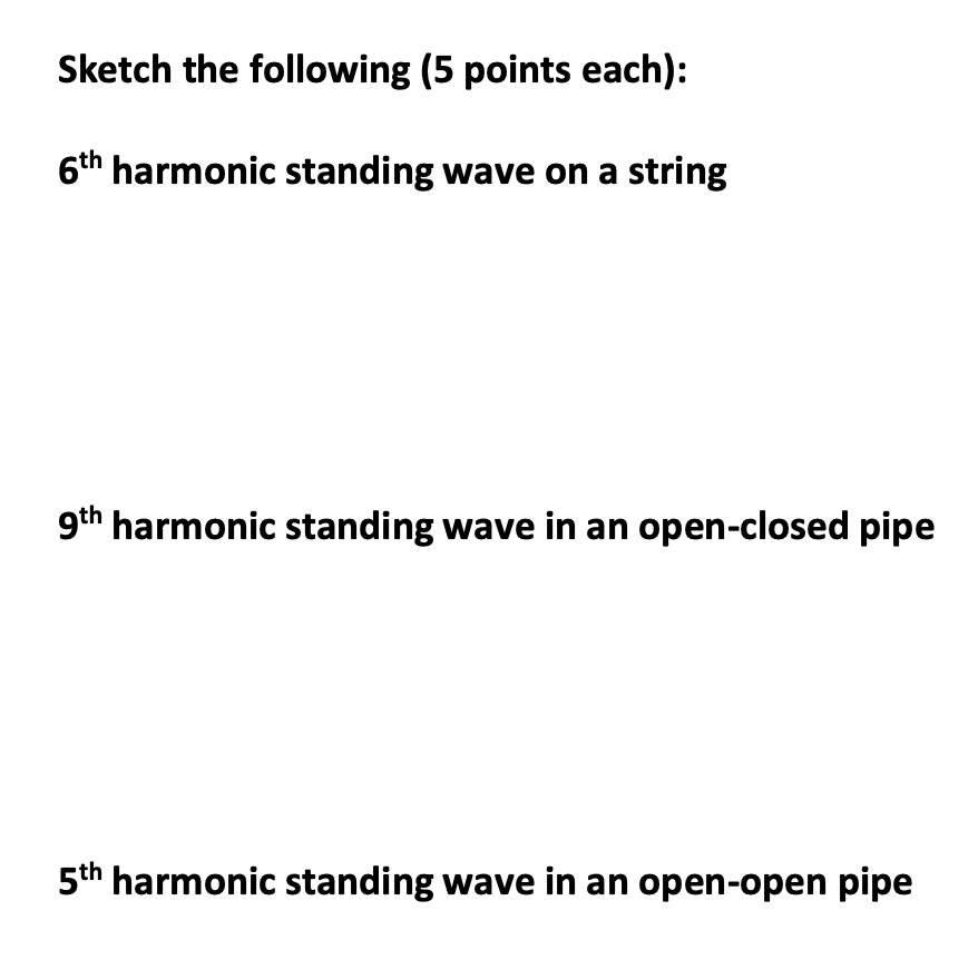 Solved Sketch the following (5 points each): 6th harmonic | Chegg.com