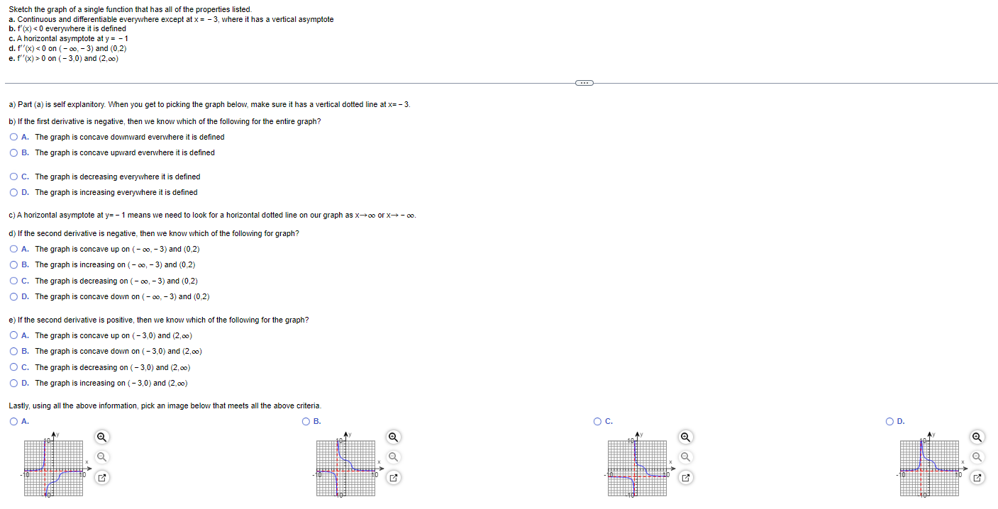 Solved Sketch the graph of a single function that has all of | Chegg.com