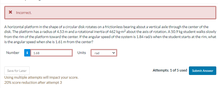 Solved A horizontal platform in the shape of a circular disk | Chegg.com