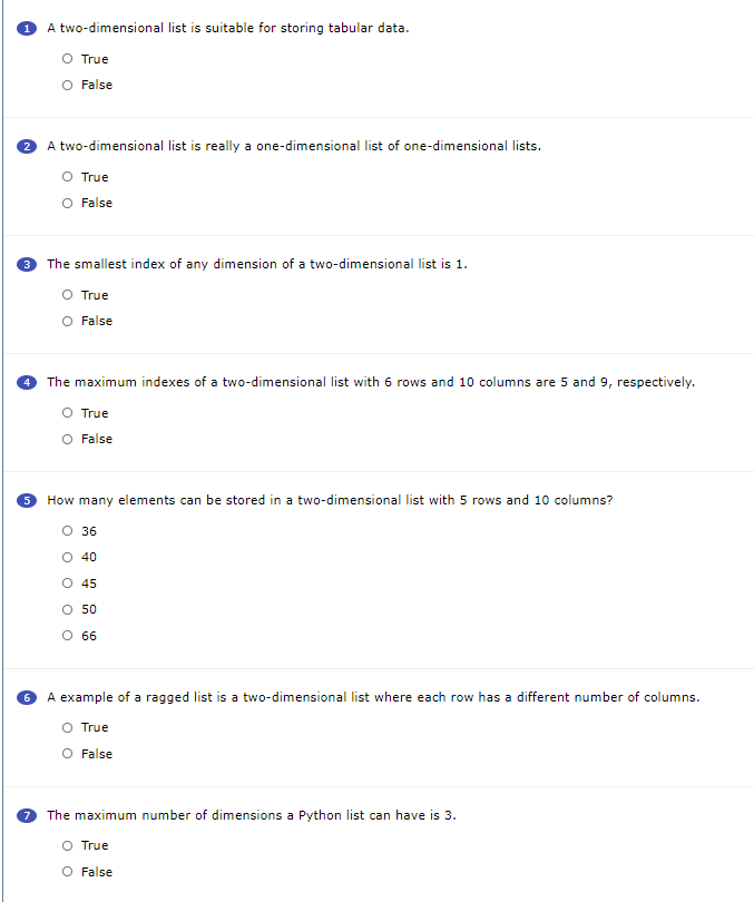 Solved A two-dimensional list is suitable for storing | Chegg.com