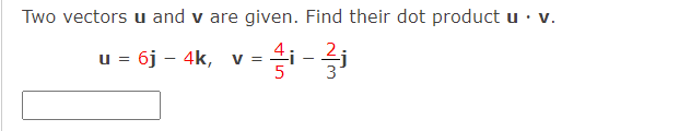 Solved Two vectors u and v are given. Find their dot product | Chegg.com