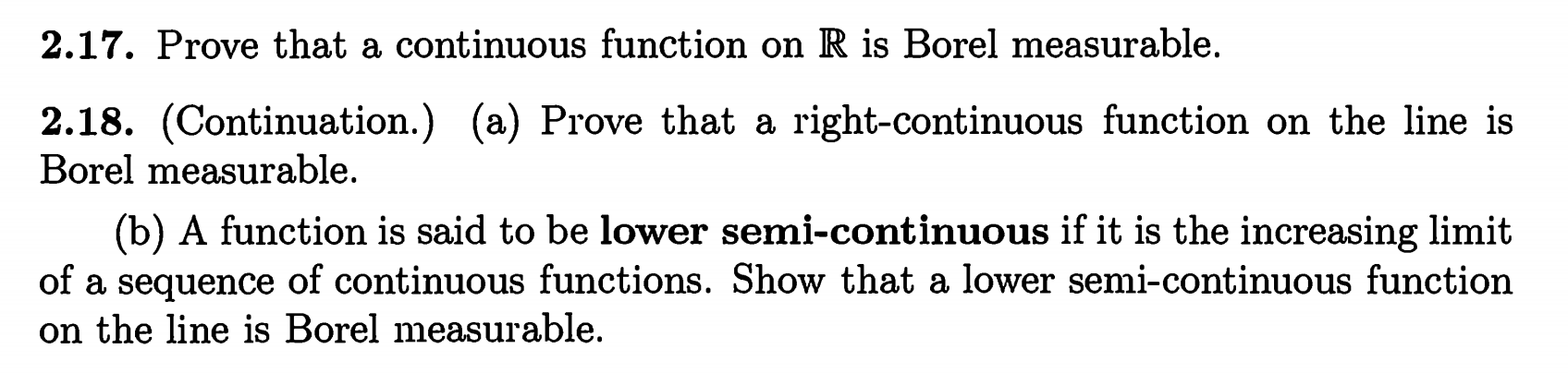 Solved 2.17. Prove that a continuous function on R is Borel | Chegg.com