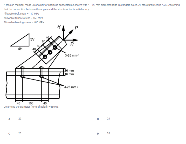 Solved A tension member made up of a pair of angles is | Chegg.com