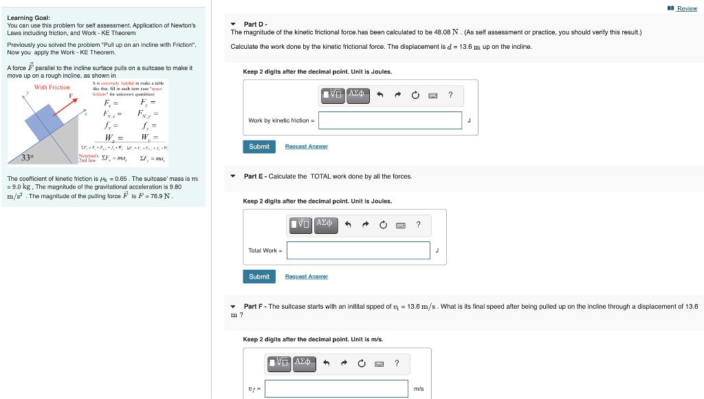 Solved Part A - Calculate the work done by the pulling force | Chegg.com