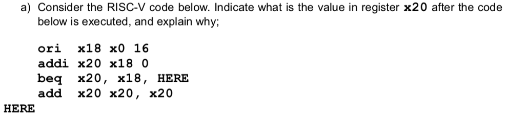 Solved a) consider the election a) Consider the RISC-V code | Chegg.com