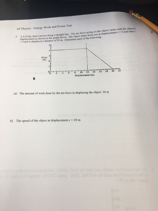 Solved AP Physics Energy Work and Power Test drst as shown | Chegg.com