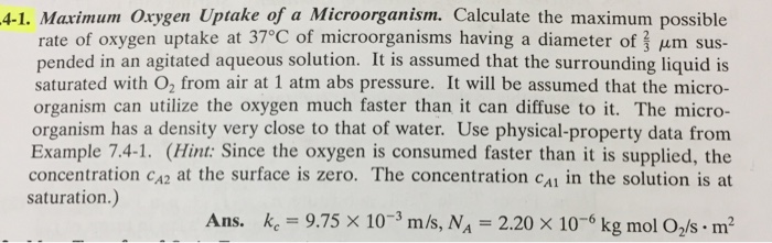 Solved 4-1. Maximum Oxygen Uptake of a Microorganism. | Chegg.com