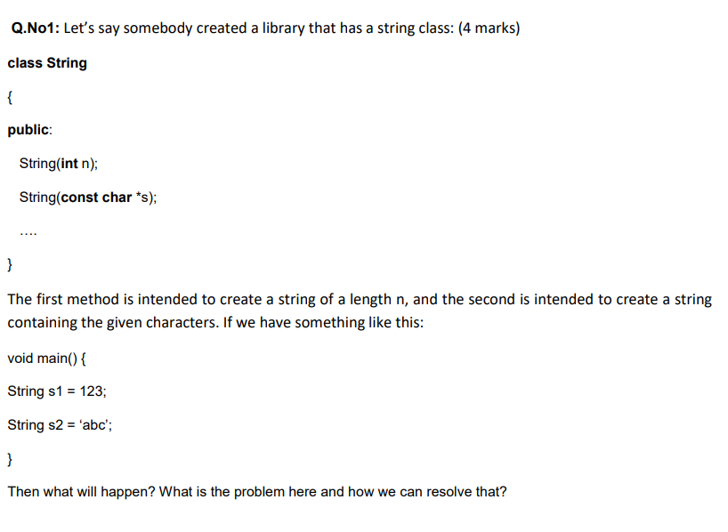 Solved Q.No1: Let's say somebody created a library that has | Chegg.com
