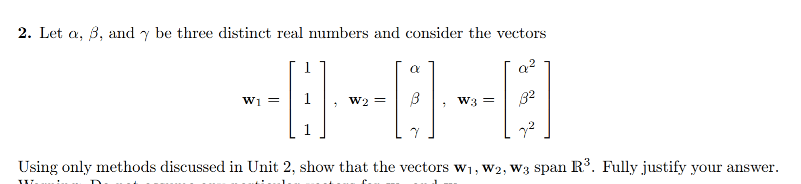 Solved 2. Let a, b, and y be three distinct real numbers and | Chegg.com