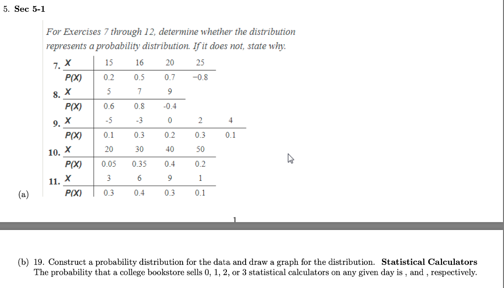 Solved 5. Sec 5-1 For Exercises 7 through 12, determine | Chegg.com