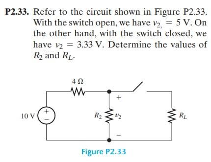 Solved P2.33. Refer to the circuit shown in Figure P2.33. | Chegg.com