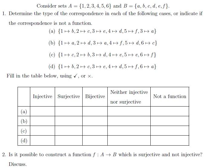 Solved Consider sets A = {1,2,3,4,5,6} and B = | Chegg.com