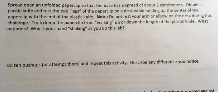 Solved Spread open an unfolded paperclip so that the base | Chegg.com