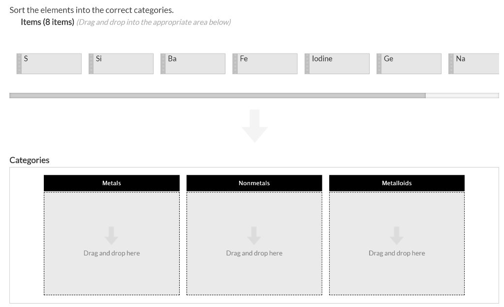 Solved Sort the elements into the correct categories. Items | Chegg.com