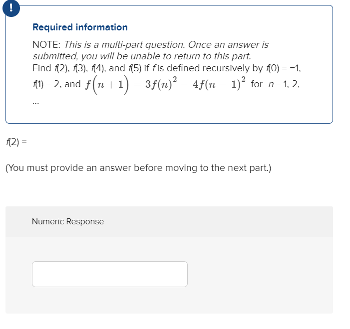 Solved Required information NOTE: This is a multi-part | Chegg.com