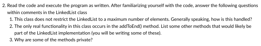 Solved LinkedList Class Java LinkedList.java Below //Array | Chegg.com