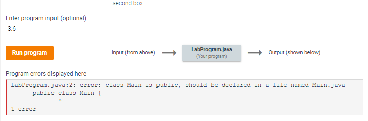 Solved In java please, also I keep receiving this error | Chegg.com