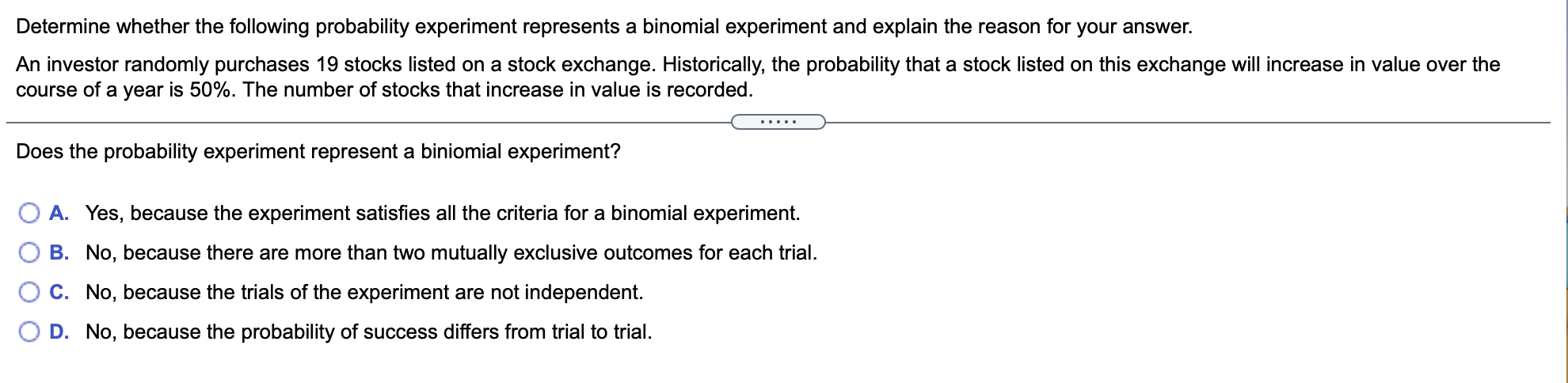 Solved Determine whether the following probability | Chegg.com