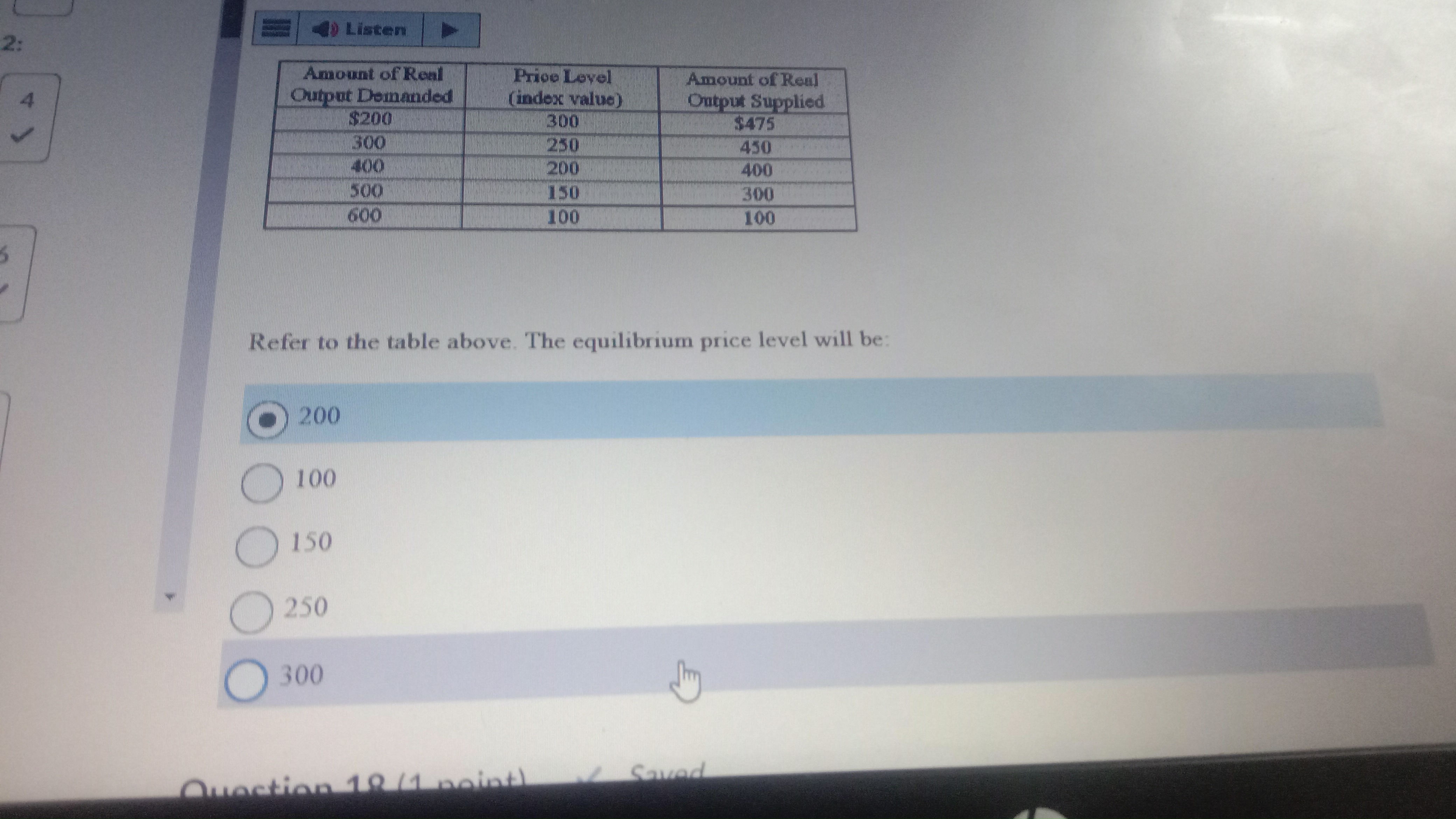 Solved Refer to the table above. The equilibrium price level | Chegg.com