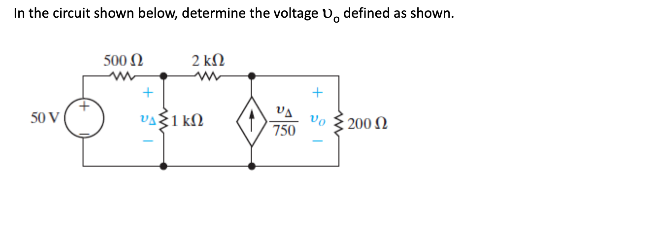 Solved In the circuit shown below, determine the voltage v0 | Chegg.com
