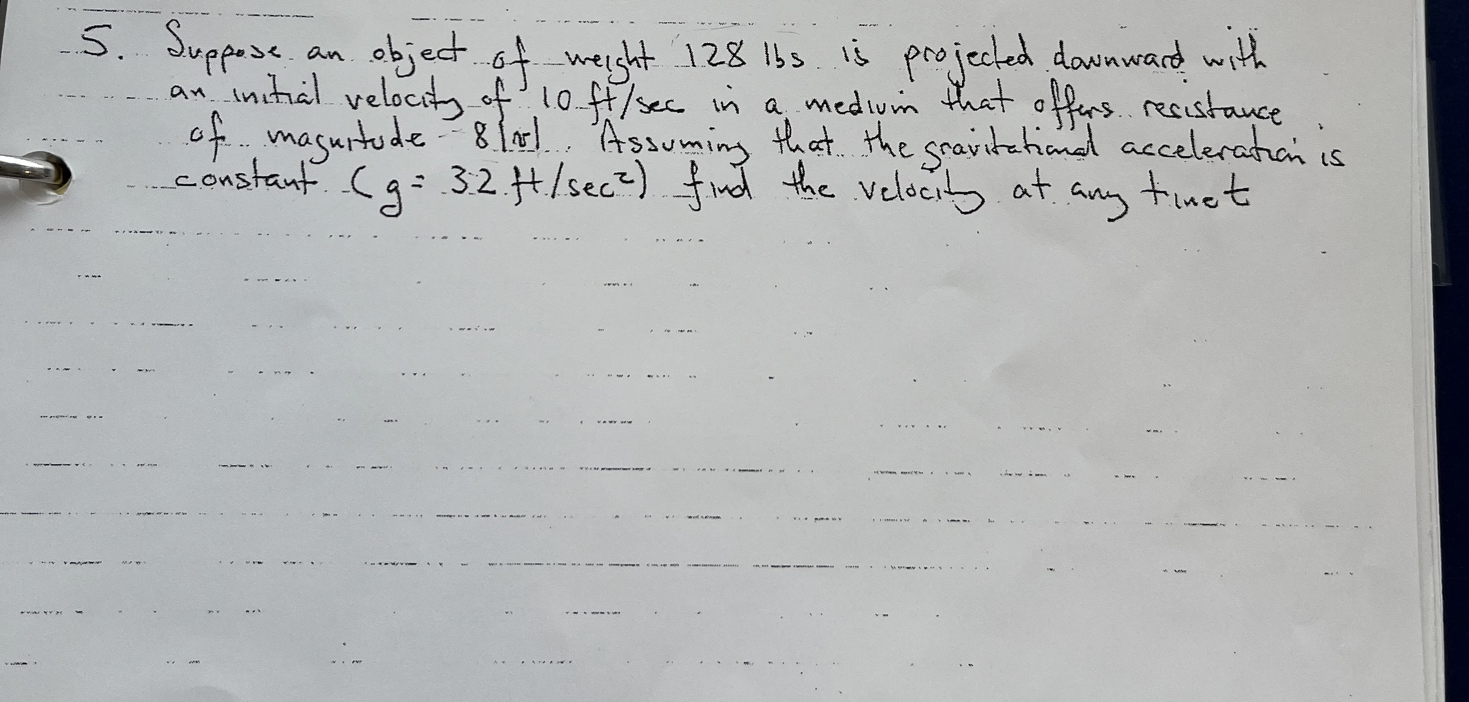 Solved Suppose an object of weight 128 ﻿ibs is projected | Chegg.com