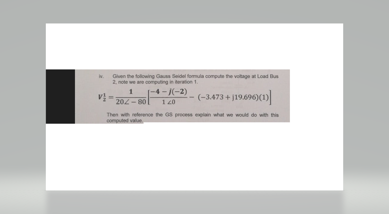 Solved iv. Given the following Gauss Seidel formula compute | Chegg.com
