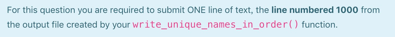 Solved Complete the write_unique_names_in_order(filename_in, | Chegg.com