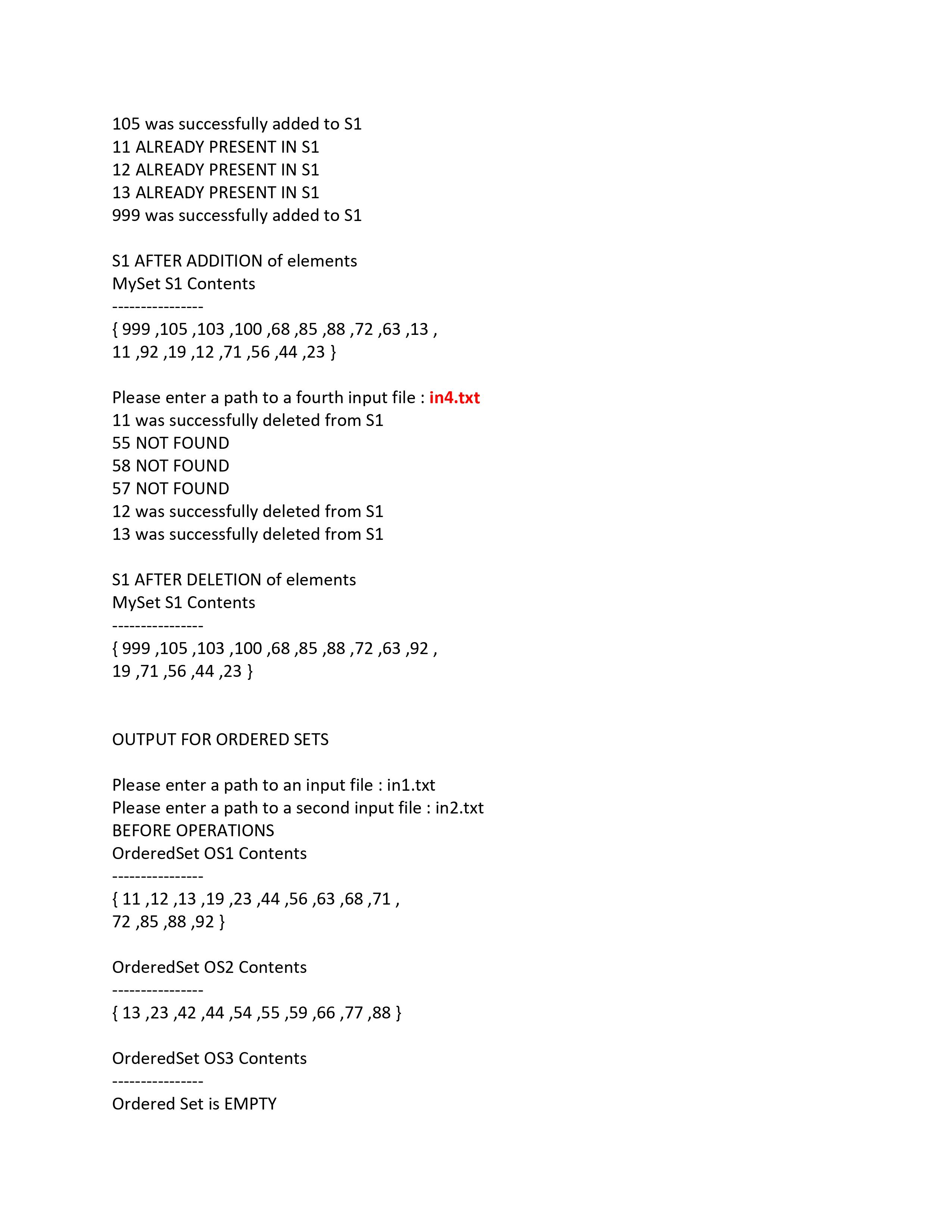 Solved SAMPLE EXECUTION Please enter a path to an input file | Chegg.com