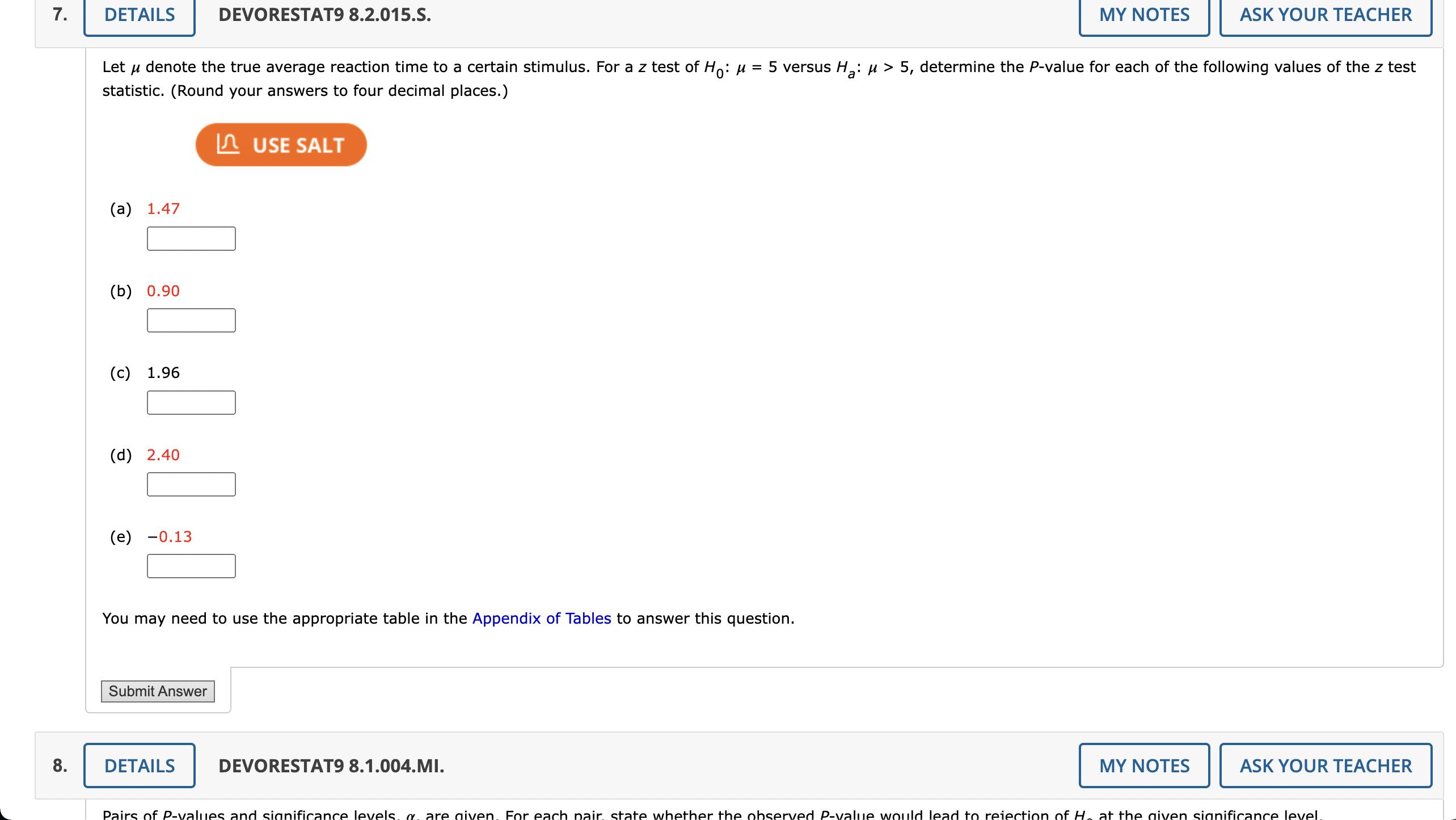 Solved statistic. (Round your answers to four decimal | Chegg.com